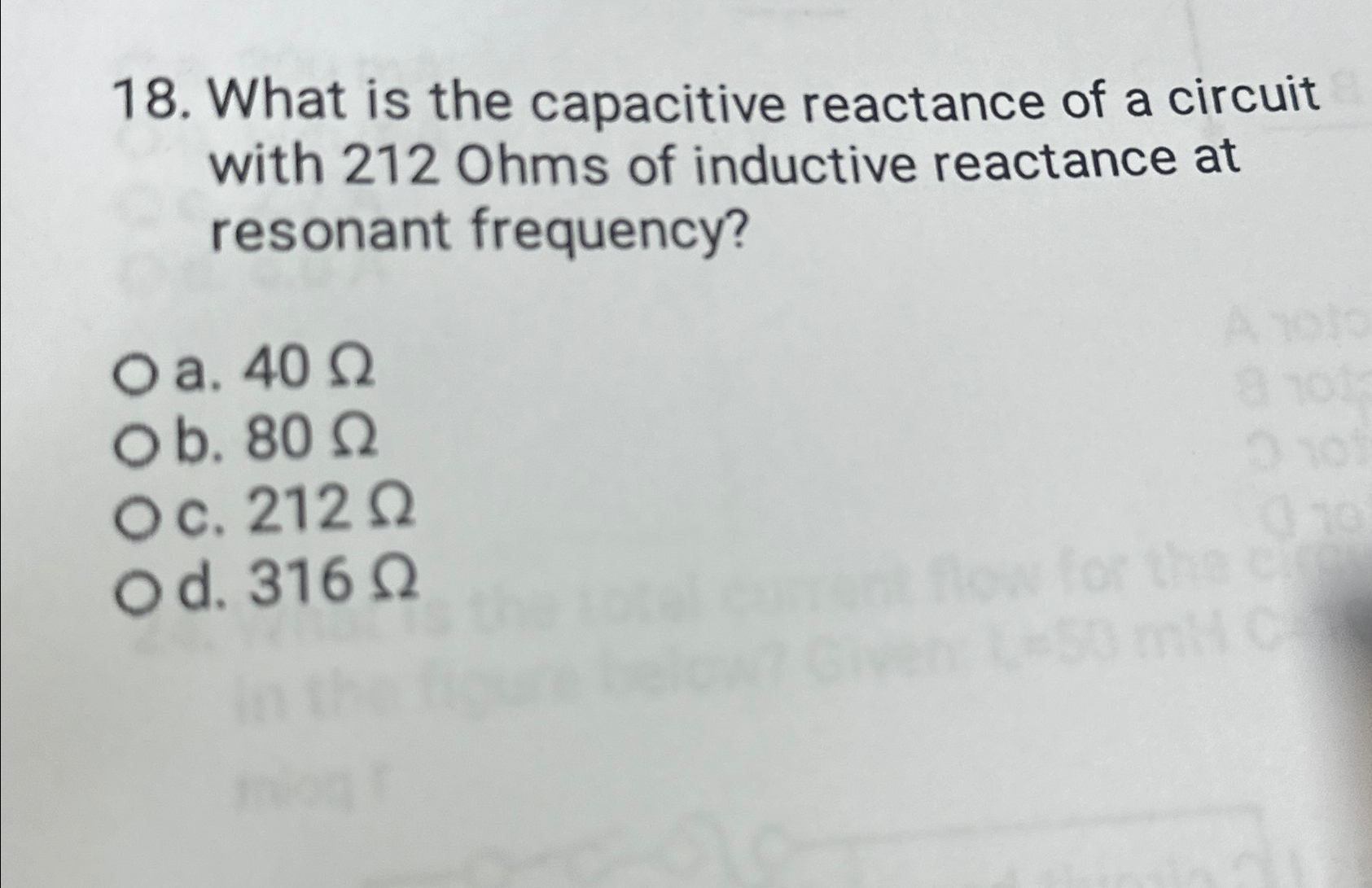 Solved What is the capacitive reactance of a circuit with | Chegg.com