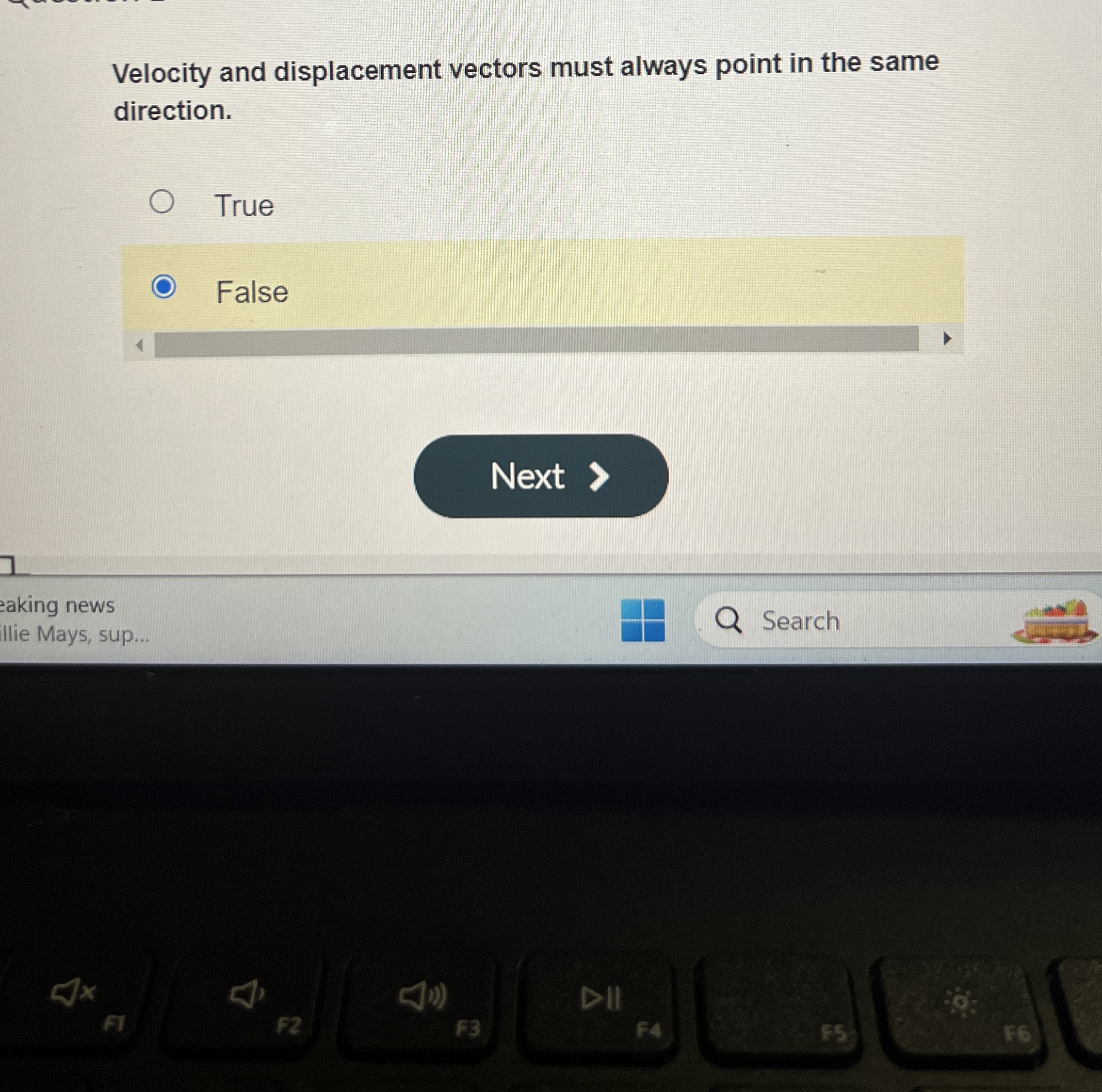 Solved Velocity and displacement vectors must always point | Chegg.com