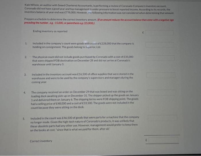 Solved Kale Wilson, an auditor with Sneed Chartered | Chegg.com