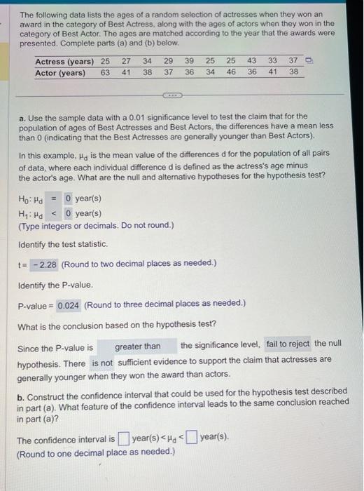 Solved The following data lists the ages of a random | Chegg.com