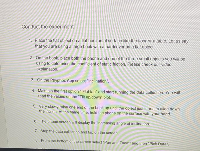 1. Place the flat object on a flat horizontal surface | Chegg.com