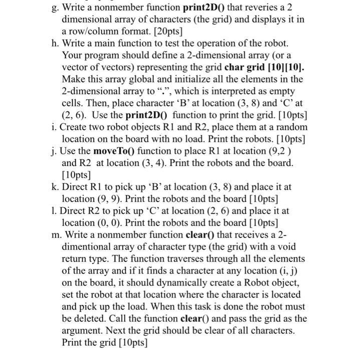 Solved In this project you will define a Robot class and | Chegg.com