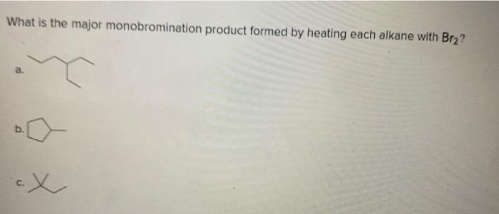 Solved What is the major monobromination product formed by | Chegg.com