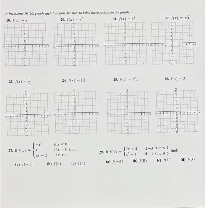 Solved In Problems 19-26, gruph each function. Be sure to | Chegg.com