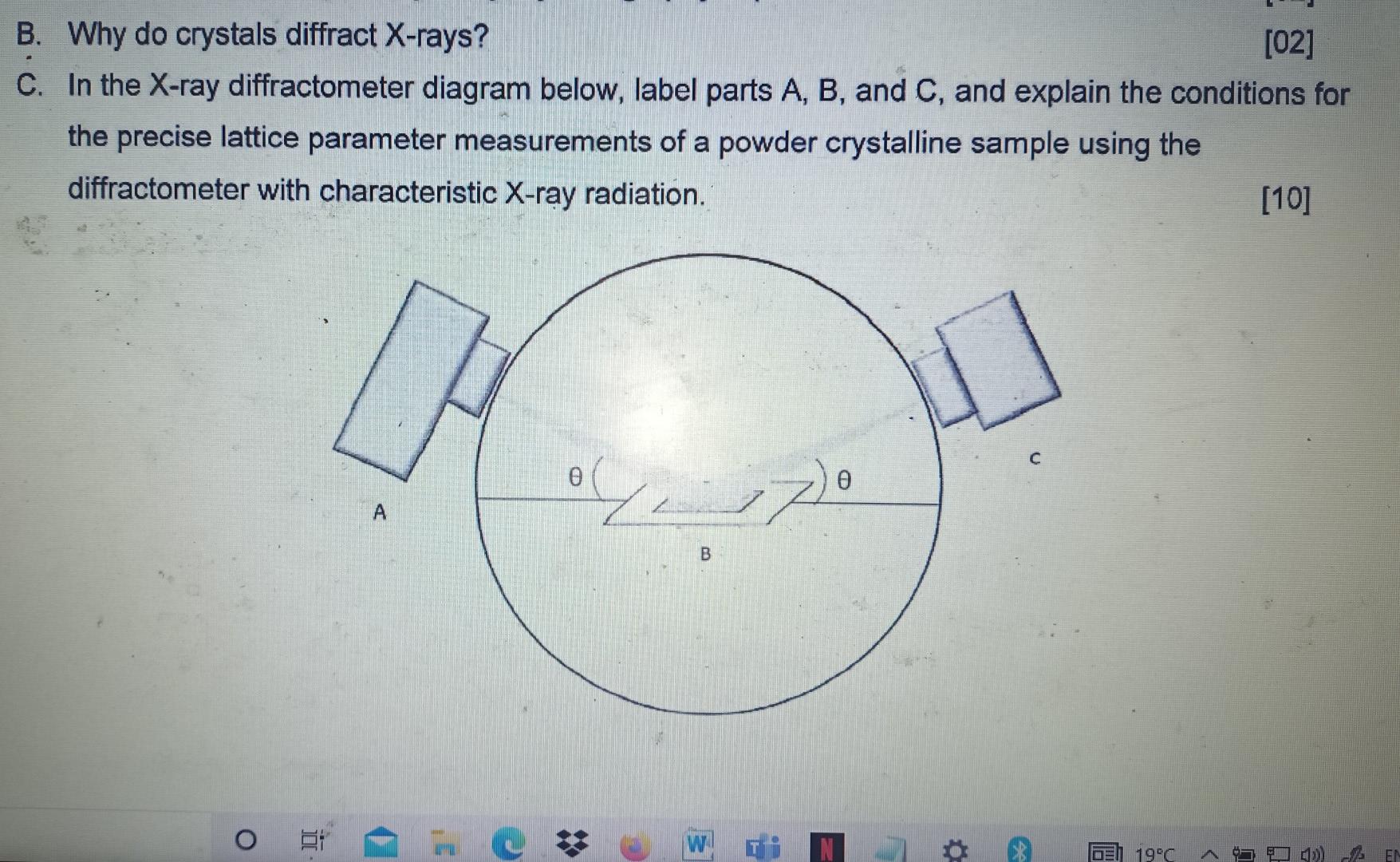 Solved B. Why do crystals diffract X-rays? [02] C. In the | Chegg.com
