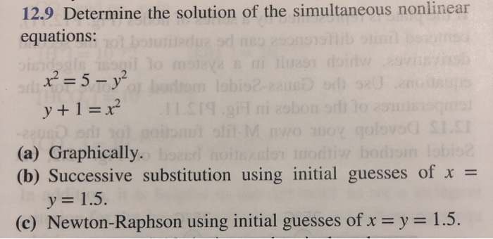 Solved 12.9 Determine the solution of the simultaneous | Chegg.com