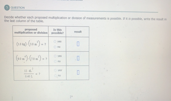 Solved QUESTION Decide whether each proposed multiplication | Chegg.com