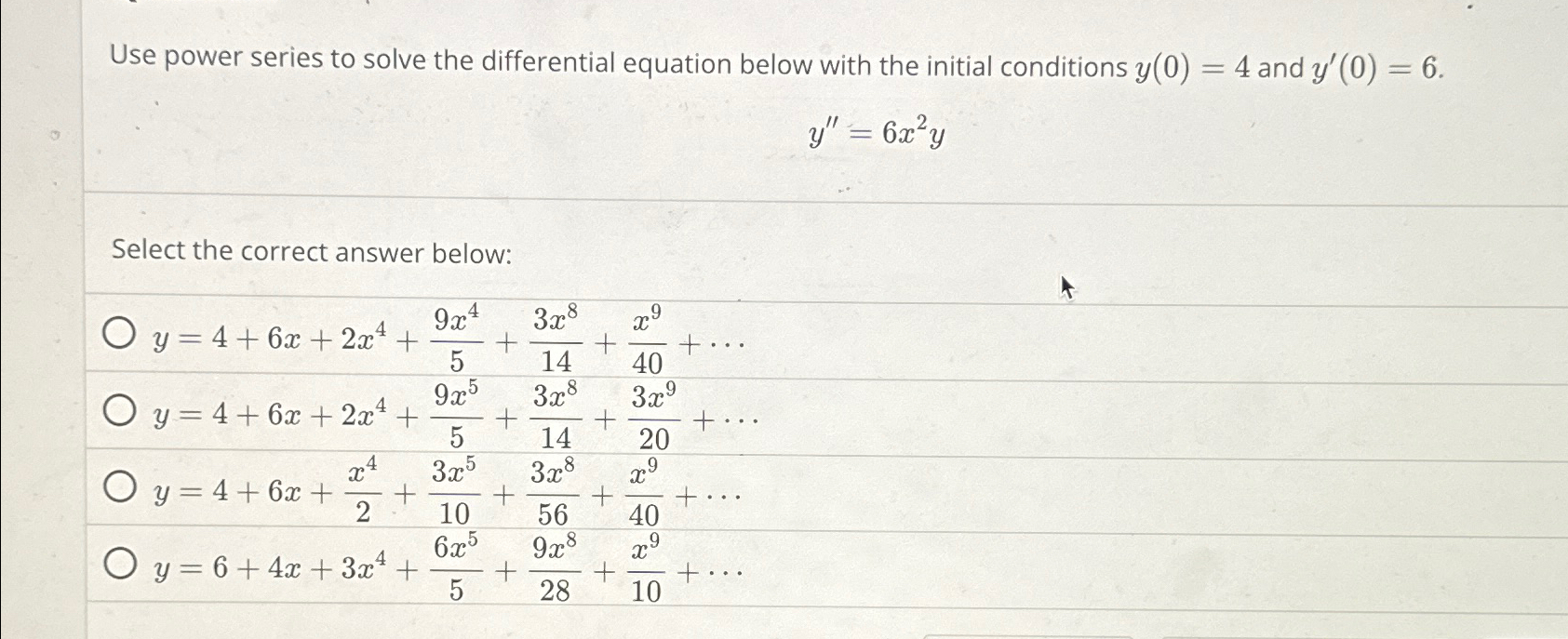 Solved Use power series to solve the differential equation | Chegg.com