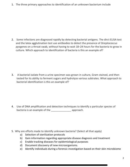 Solved Overview: Approaches to the Identification of Unknown | Chegg.com
