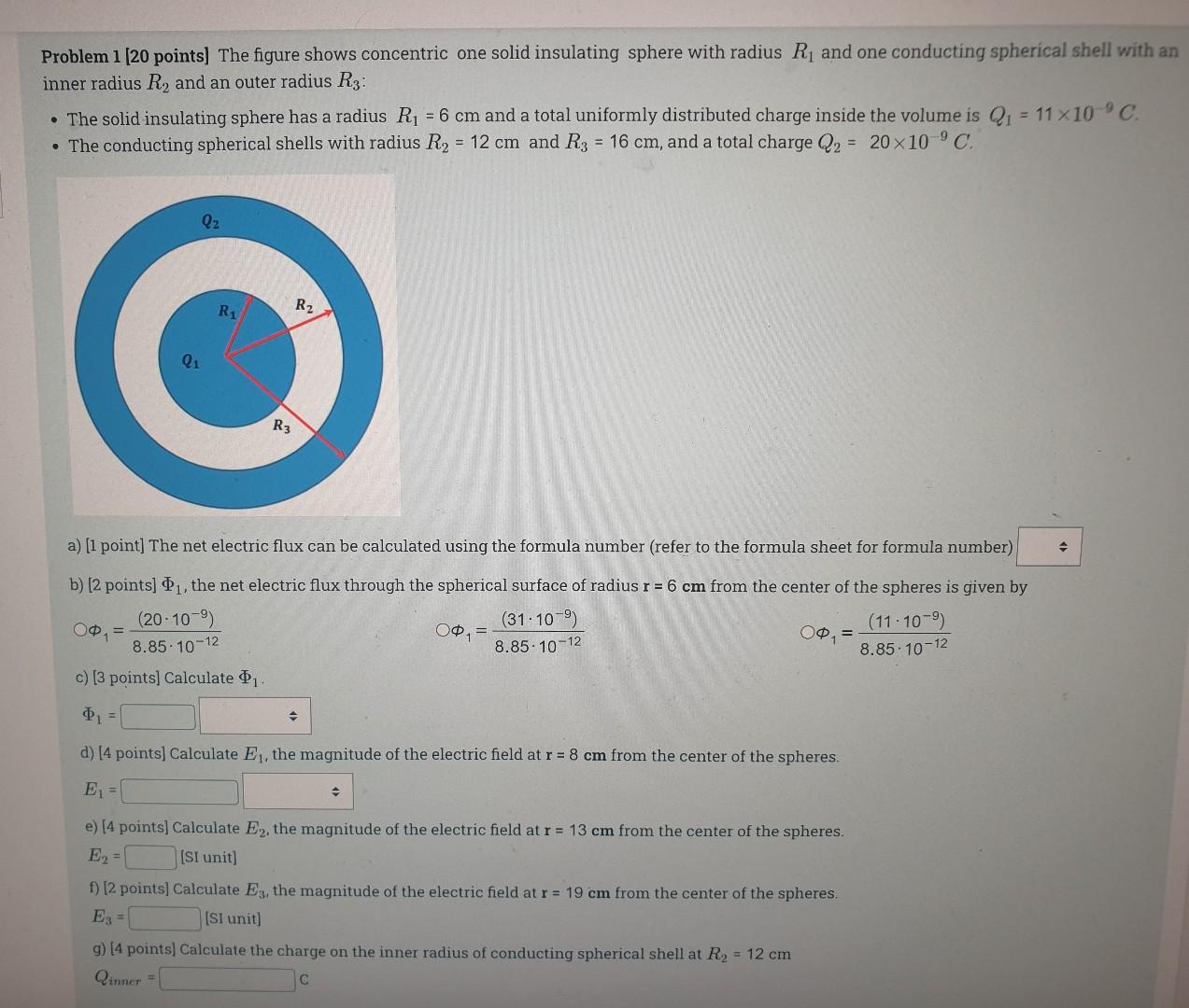 Solved Problem 1 [20 points] The figure shows concentric one | Chegg.com