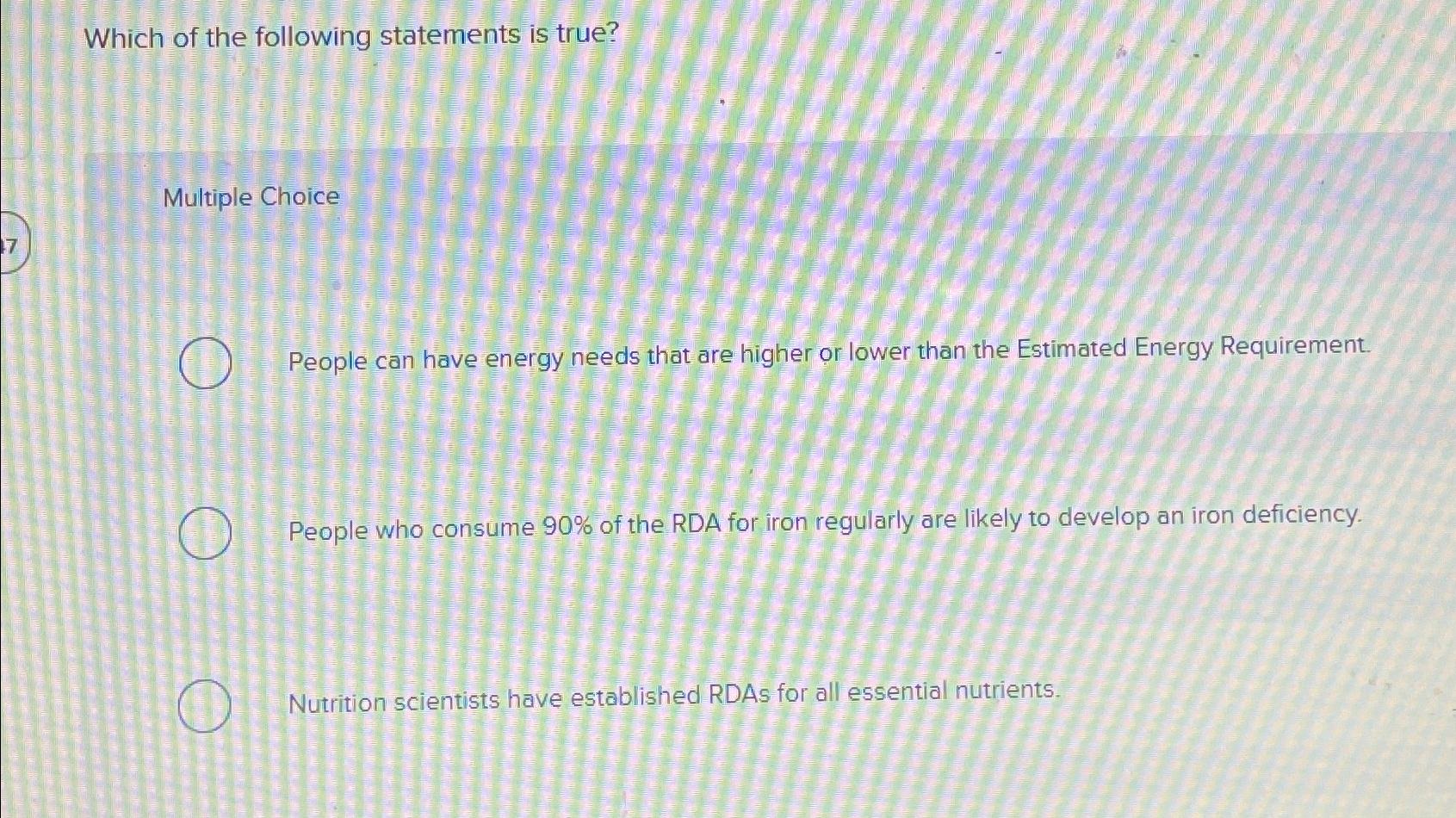 Solved Which of the following statements is true?Multiple | Chegg.com