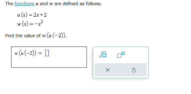 Solved The functions u ﻿and w ﻿are defined as | Chegg.com