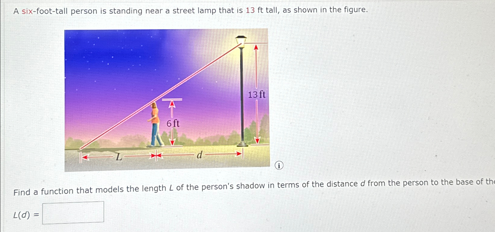 Solved A six-foot-tall person is standing near a street lamp | Chegg.com