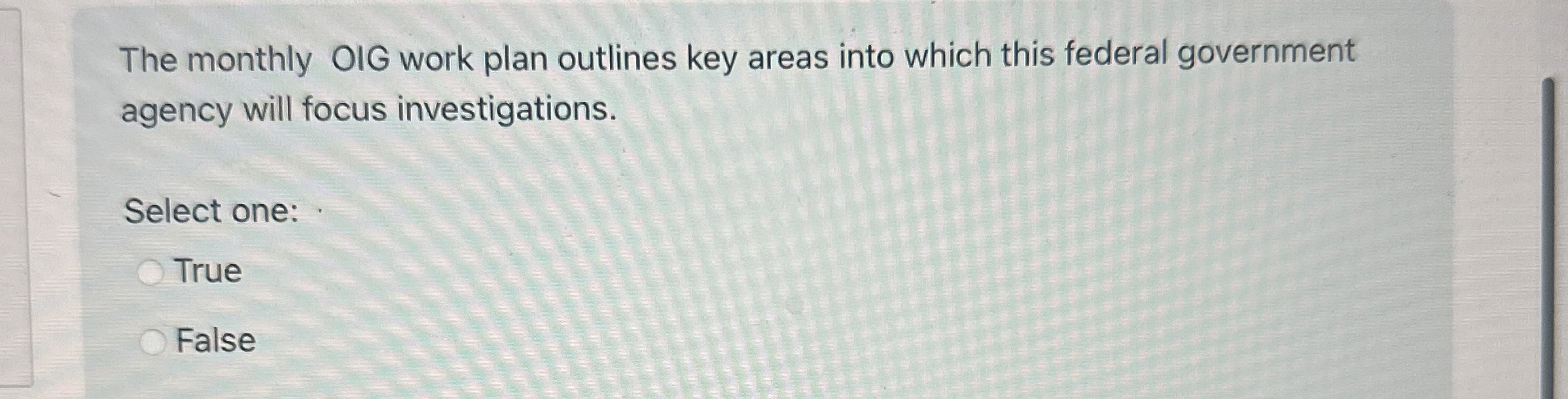 Solved The monthly OIG work plan outlines key areas into | Chegg.com