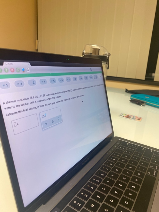 Solved a chemist must dilute 68.9 ml of 1.69 M aqueous | Chegg.com