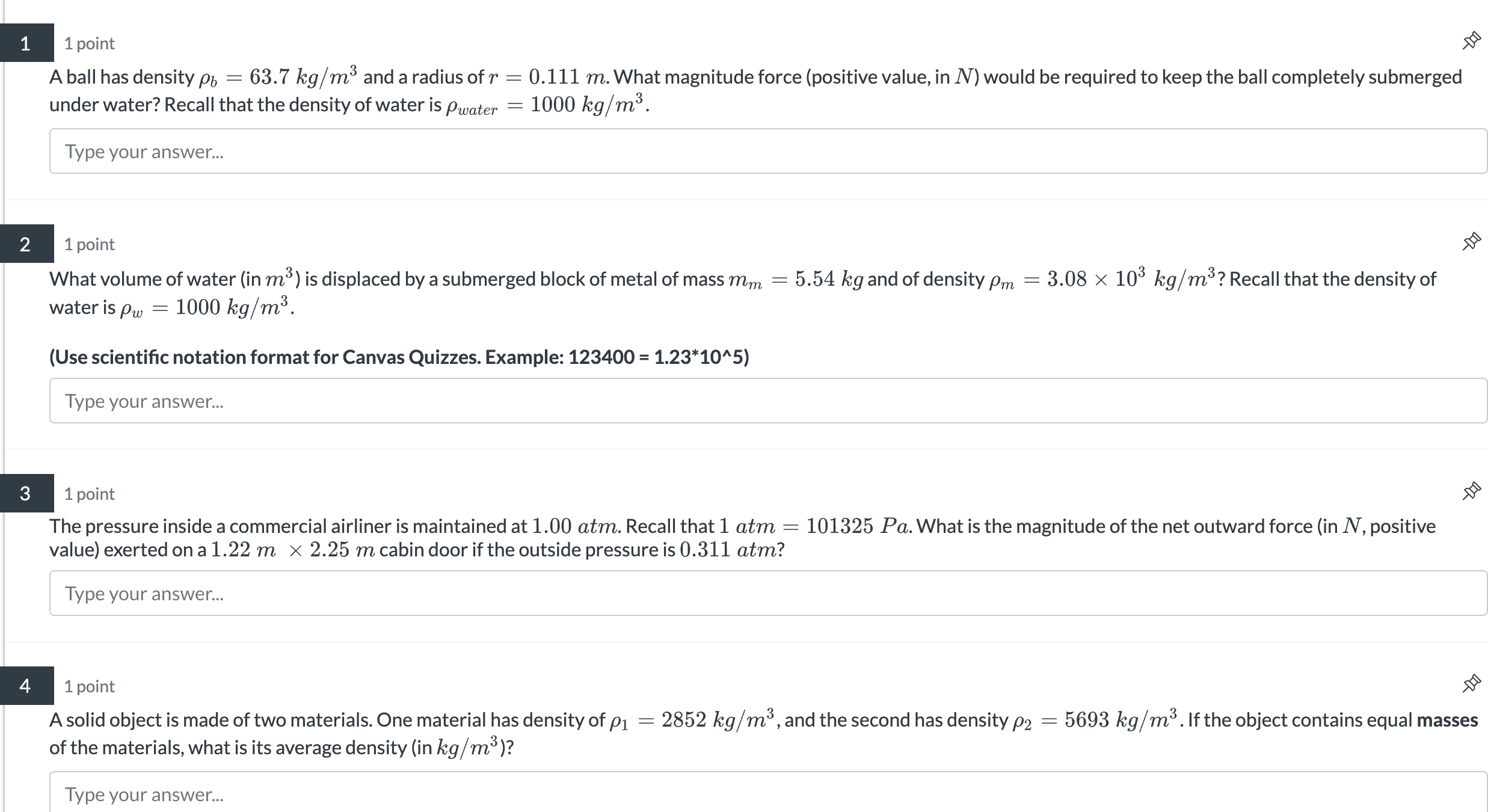 Solved 1A ball has density ρb=63.7kgm3 ﻿and a radius of | Chegg.com