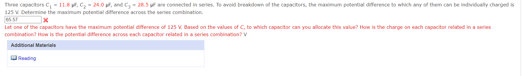 Solved 125V. ﻿Determine the maximum potential difference | Chegg.com