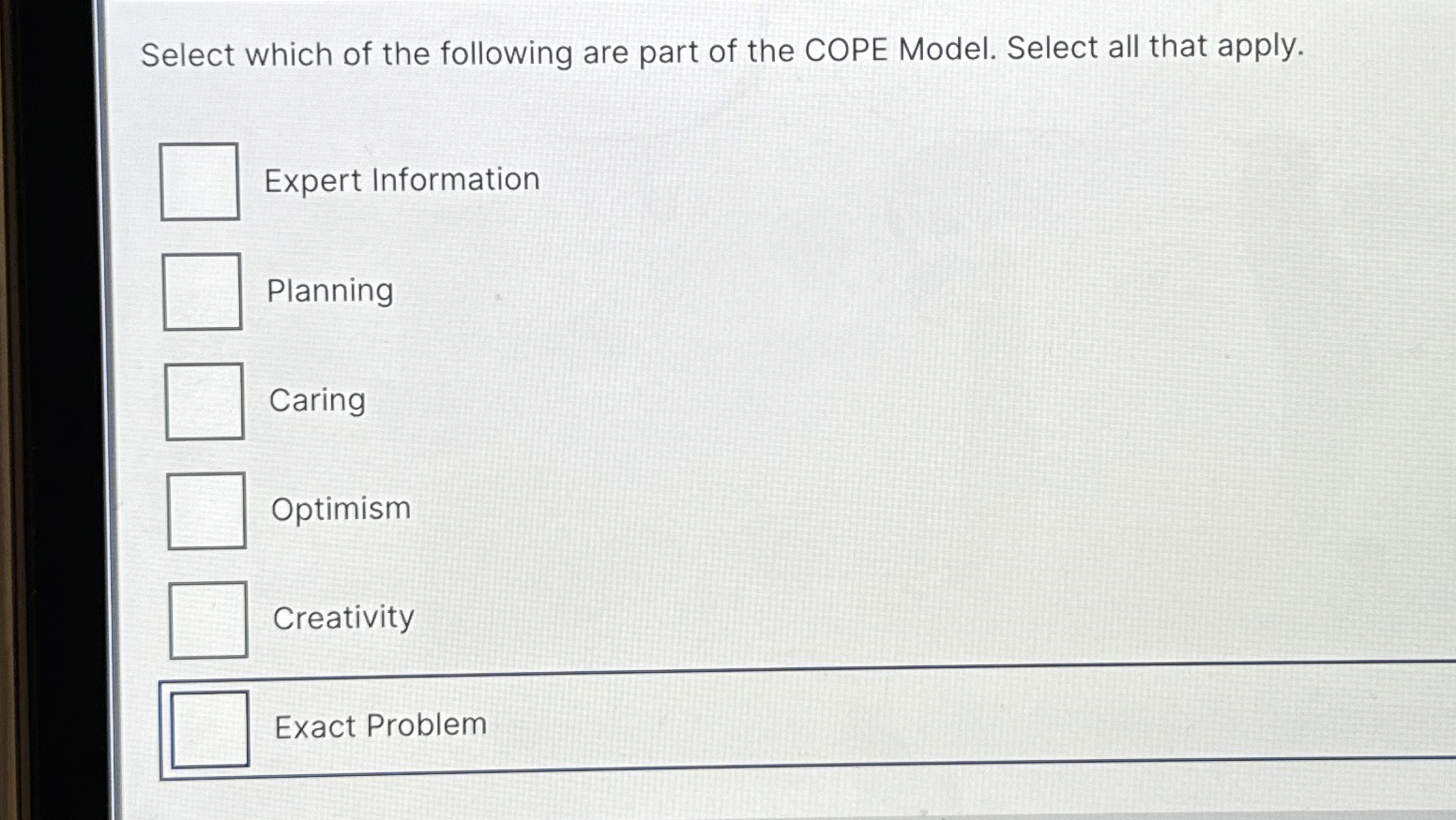 Solved Select which of the following are part of the COPE | Chegg.com