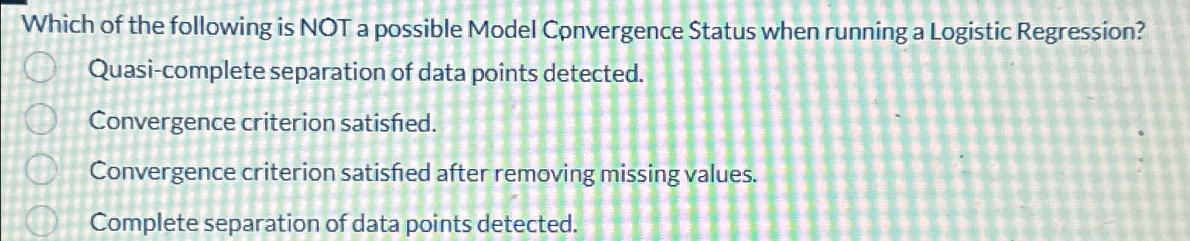 Solved Which of the following is NOT a possible Model | Chegg.com