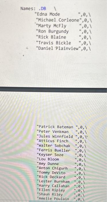 Solved answer lab assignment with AVR Assembly using | Chegg.com