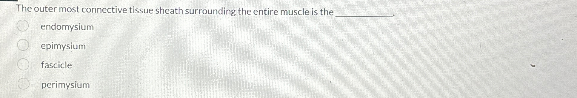 Solved The outer most connective tissue sheath surrounding | Chegg.com