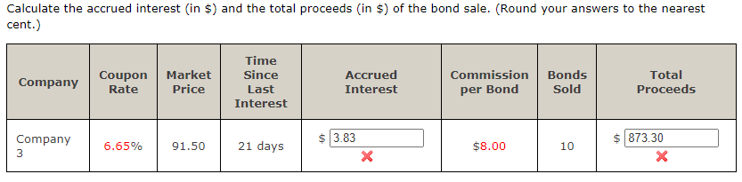 Solved Calculate the accrued interest (in $) ﻿and the total | Chegg.com