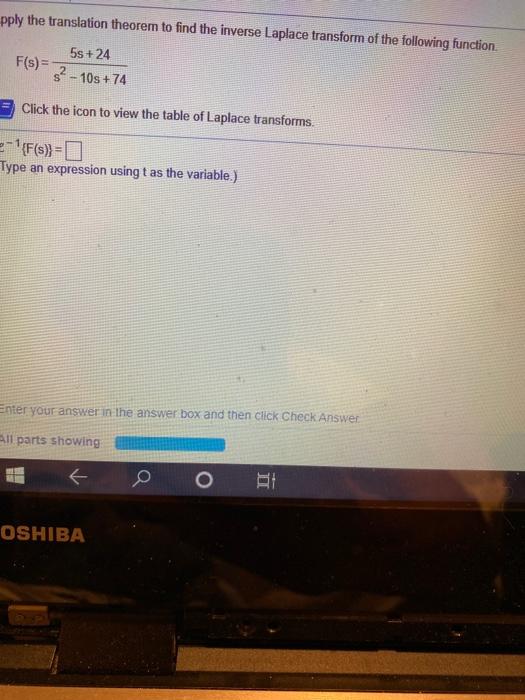 Solved pply the translation theorem to find the inverse | Chegg.com