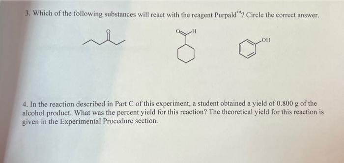 Solved 3. Which of the following substances will react with | Chegg.com