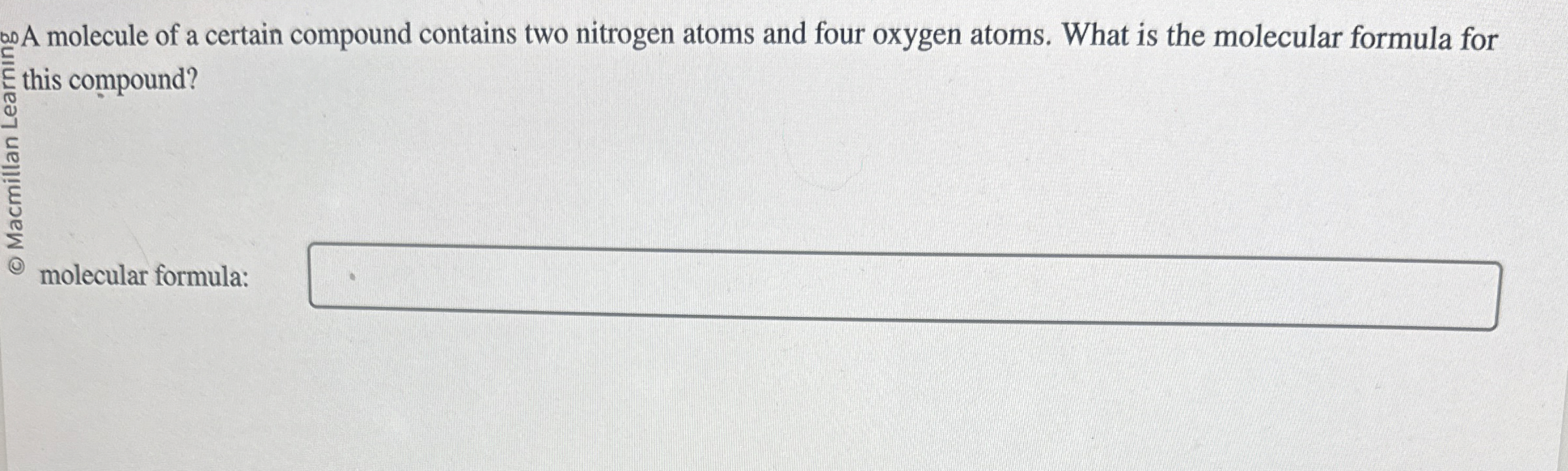 Solved anA molecule of a certain compound contains two | Chegg.com