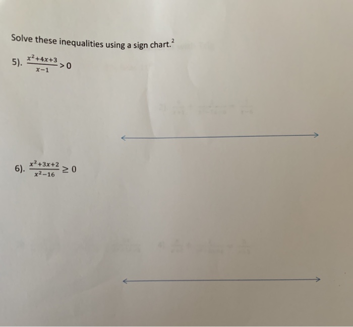Solved Solve these inequalities using a sign chart. E X " | Chegg.com