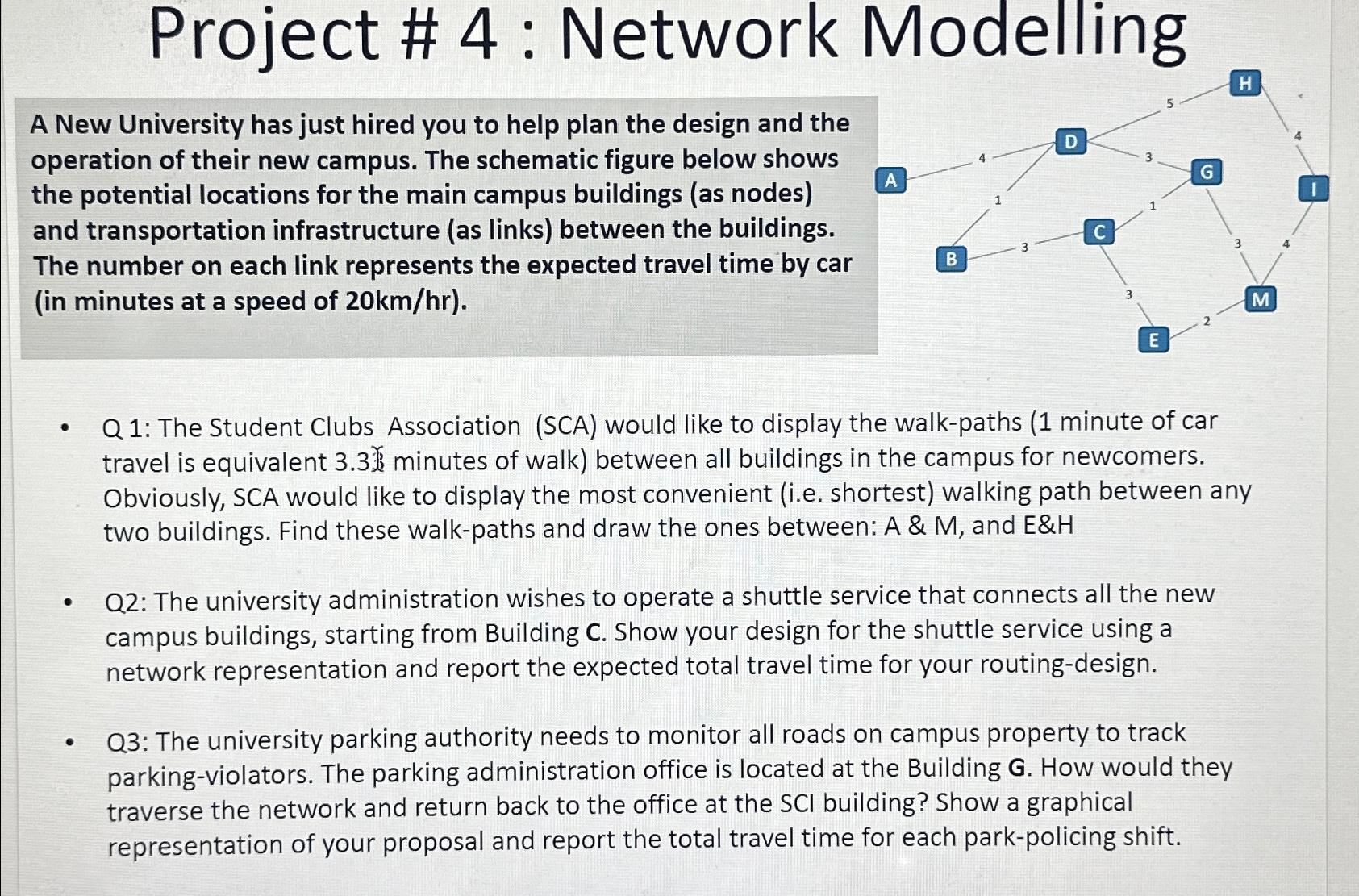 Solved Project # 4 ﻿: Network MndellingA New University has | Chegg.com