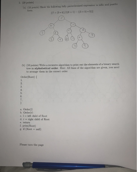 Solved 5. (20 points) (a) (10 points) Show the following | Chegg.com