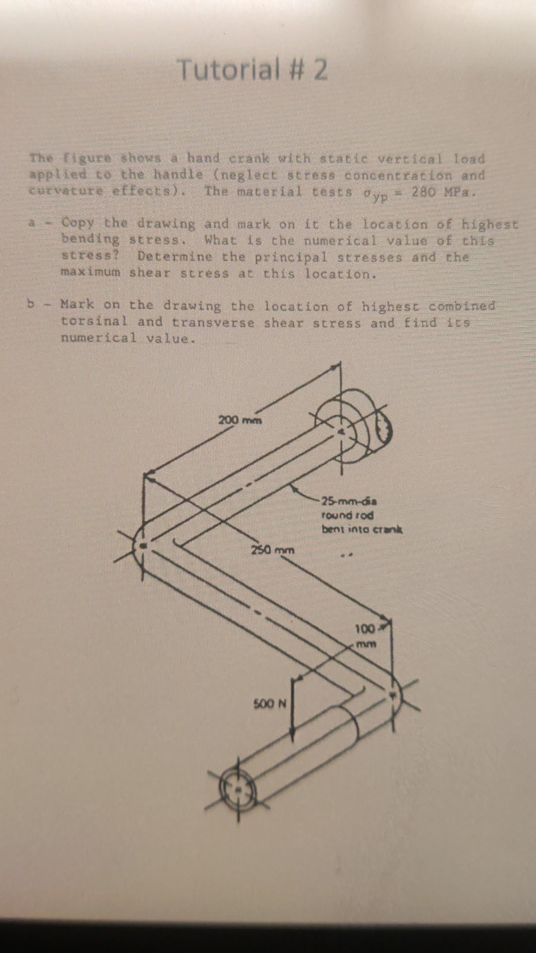 The figure shows a hand crank with static vertical | Chegg.com
