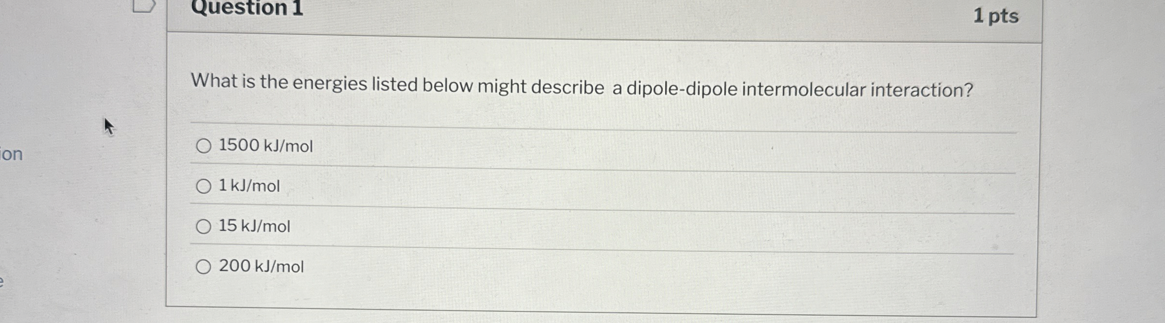 Solved Question 11 ﻿ptsWhat is the energies listed below | Chegg.com