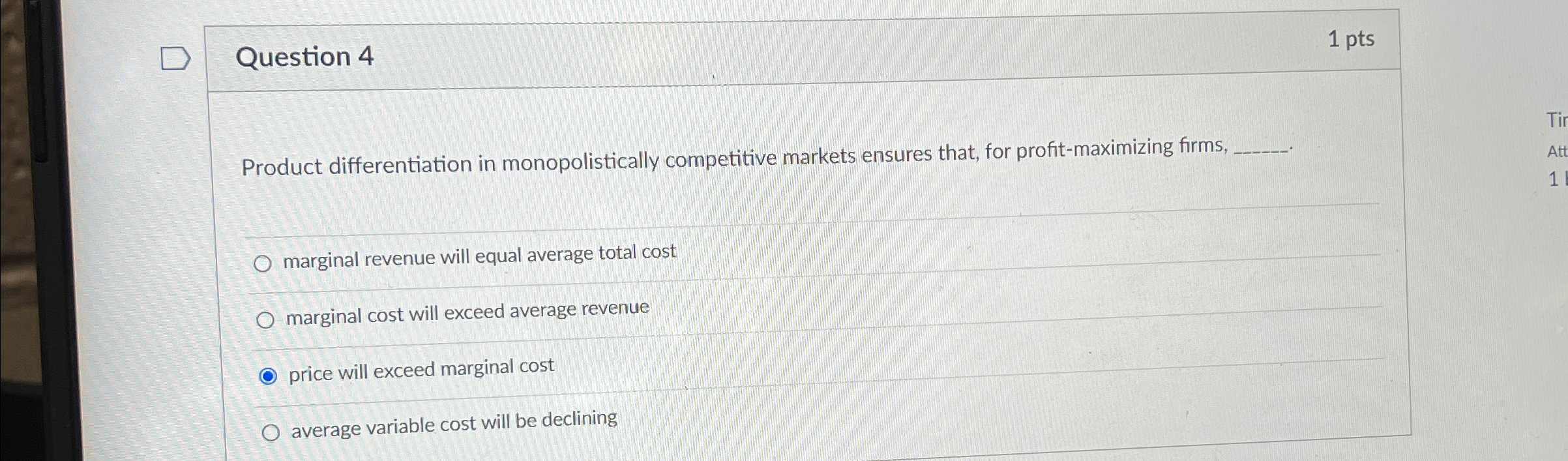 Solved Question 41 ﻿ptsProduct differentiation in | Chegg.com