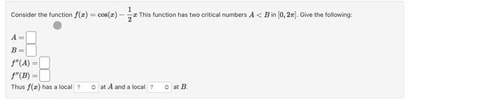 Solved Consider the function f(x)=cos(x)−21x This function | Chegg.com