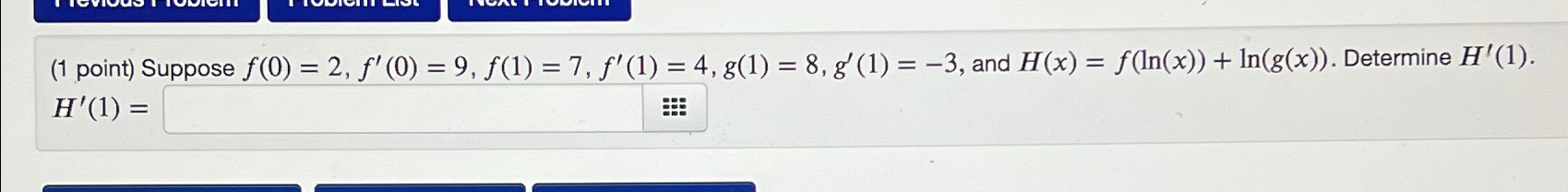 Solved (1 ﻿point) ﻿Suppose | Chegg.com