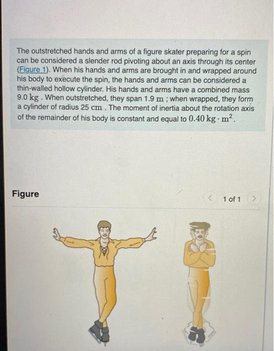 Solved The outstretched hands and arms of a figure skater | Chegg.com