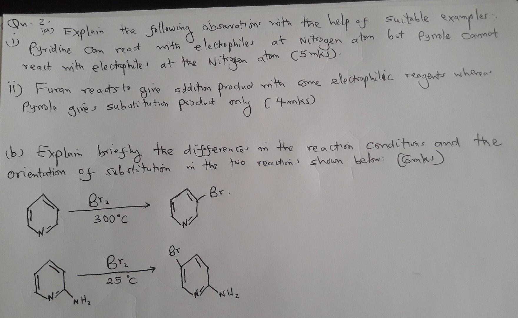 Solved Qn.2. (a) Explain the following observation with the | Chegg.com