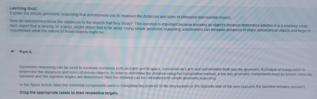 Learning Goal:Explain the simple geometric reasoning | Chegg.com