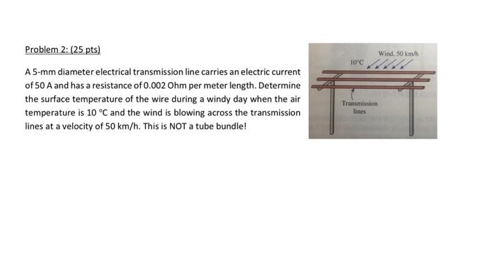 Solved A 5-mm diameter electrical transmission line carries | Chegg.com
