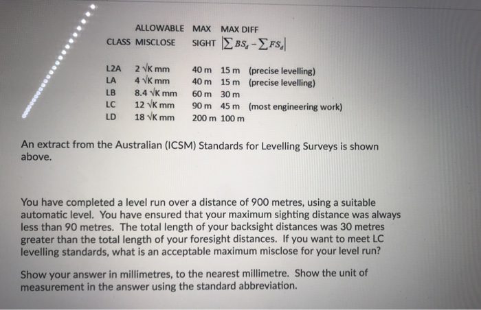 Solved ALLOWABLE MAX MAX DIFF CLASS MISCLOSE SIGHT BS,- F | Chegg.com