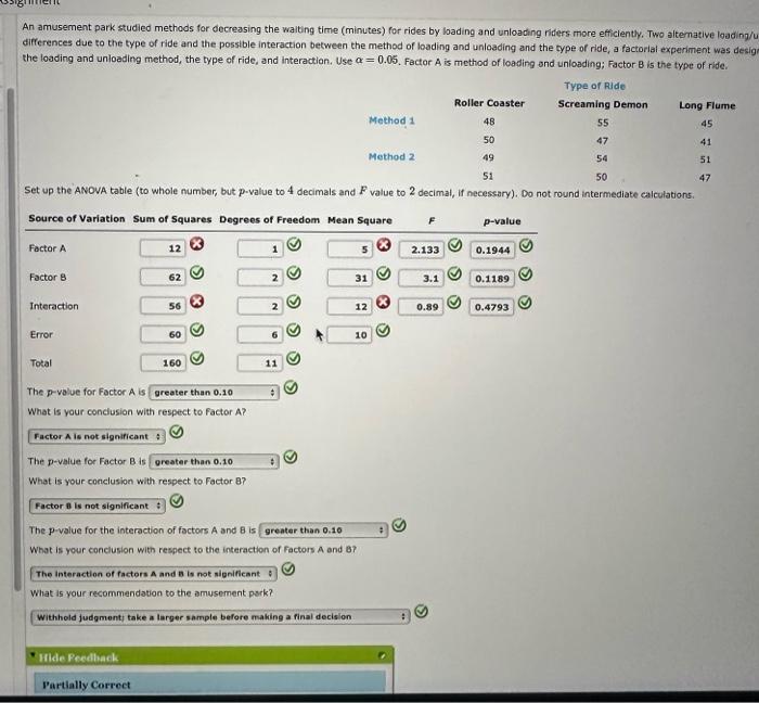 Solved An amusement park studied methods for decreasing the | Chegg.com