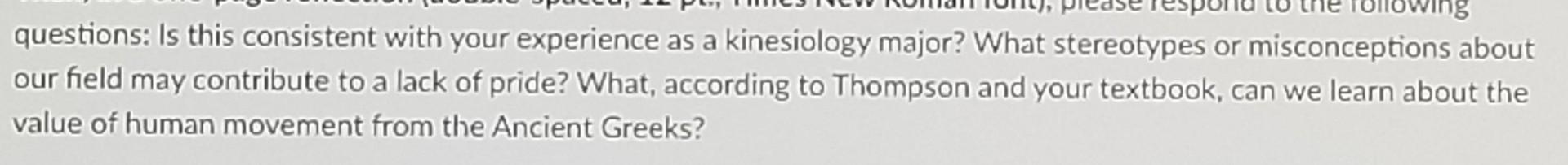 Solved Need help finding the best solution for kinesiology. | Chegg.com
