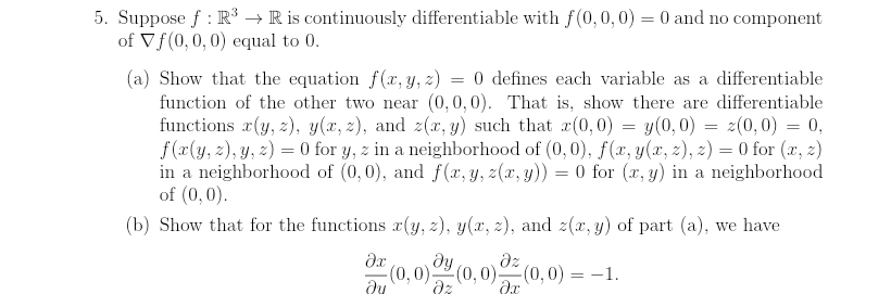 Suppose f:R3→R is continuously differentiable with | Chegg.com