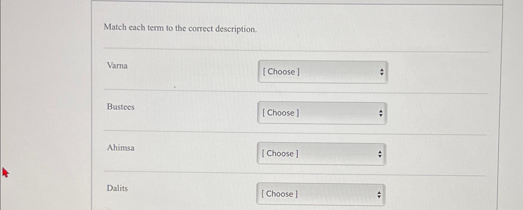 Solved Match each term to the correct | Chegg.com
