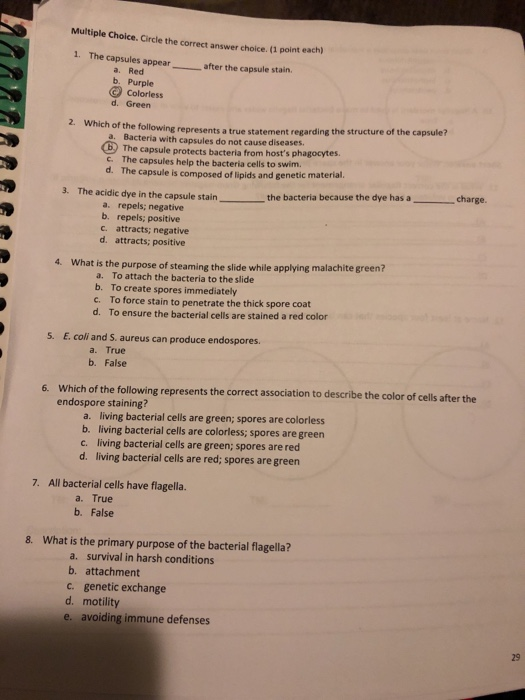 Solved Multiple Choice. Circle the correct answer choice. 1 | Chegg.com