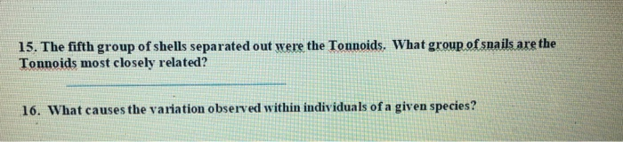 Solved 15. The fifth group of shells separated out were the | Chegg.com