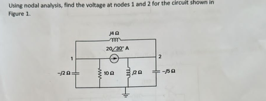Solved Using nodal analysis, find the voltage at nodes 1 | Chegg.com