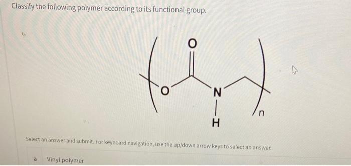 Solved Classify the following polymer according to its | Chegg.com